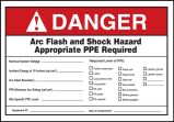 Arc Flash Shock Hazard ANSI Warning Safety Label LELC372