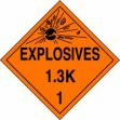 Hazard Class 1 Explosives & Blasting Agents (1.2E) DOT Placard MPL113