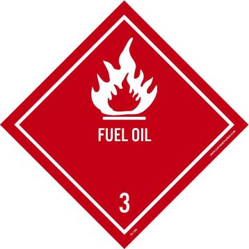 FUEL OIL 3 DOT PLACARD SIGN (DL100UV)