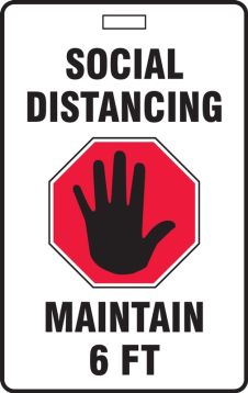 Social Distancing Maintain Six Feet ID Badge DNT901
