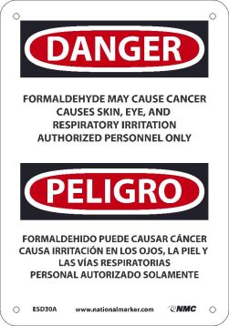 FORMALDEHYDE MAY CAUSE CANCER SIGN - BILINGUAL ()