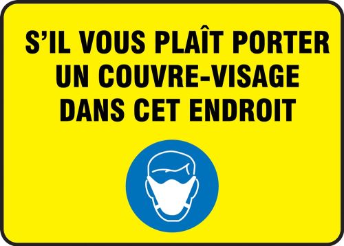 Please Wear Face Covering In This Area Safety Sign MPPA535