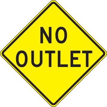 Lane Guidance Sign: No Outlet (FRW468RA)