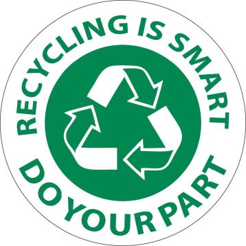 RECYCLING IS SMART DO YOUR PART HARD HAT EMBLEM ()
