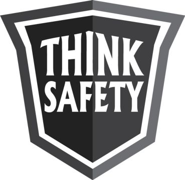 Hard Hat Stickers: Think Safety (LHTL098BK)