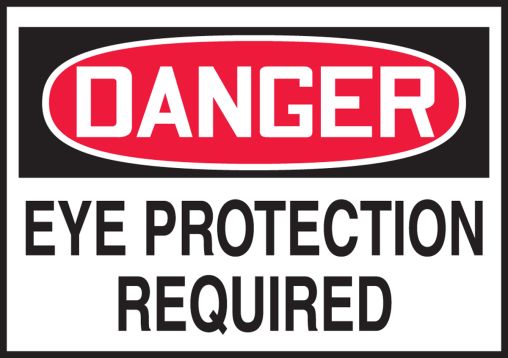 Eye Protection Required OSHA Danger Safety Label LPPE286