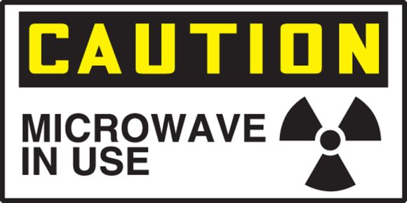 Microwave In Use OSHA Caution Safety Label LRAD614