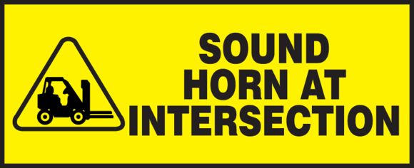 Sound Horn At Intersection Safety Label LVHR554