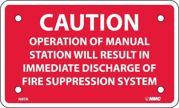 CAUTION FIRE SUPPRESSION SYSTEM SIGN ()