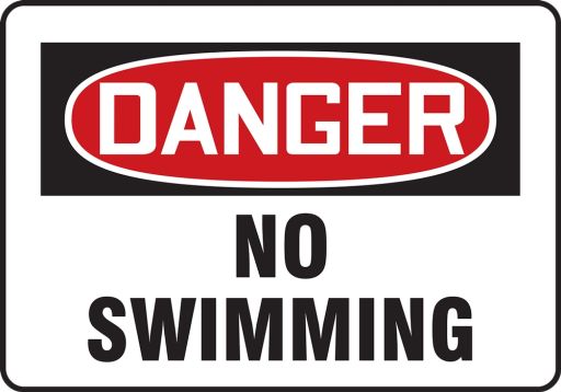 No Swimming OSHA Danger Safety Sign MADM027