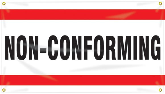 Quality Control Ceiling Banner: Non-Conforming (MBC115)
