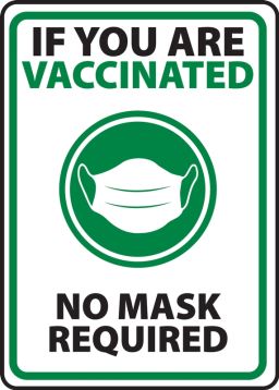Safety Sign: If You Are Vaccinated No Masks Required ()