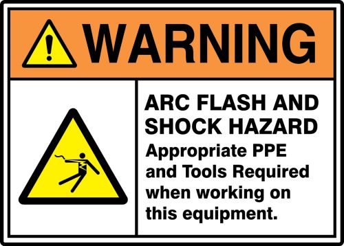 Arc Flash and Shock Hazard ANSI ISO Warning Safety Sign MELC367
