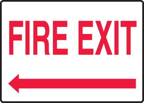 Fire Exit (Left Arrow) Safety Sign MEXT919