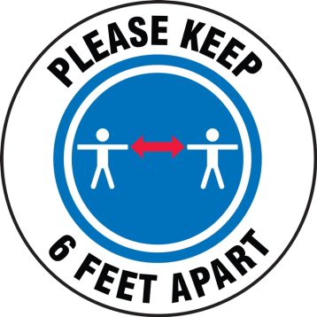Slip-Gard™ Floor Sign: Please Keep 6 Feet Apart (MFS305)