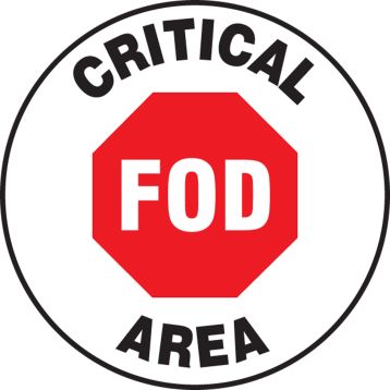 Slip-Gard™ Floor Sign: Critical FOD Area (MFS361)
