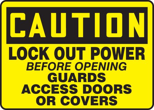 Lock Out Power Before OSHA Caution Lockout/Tagout Sign MLKT625