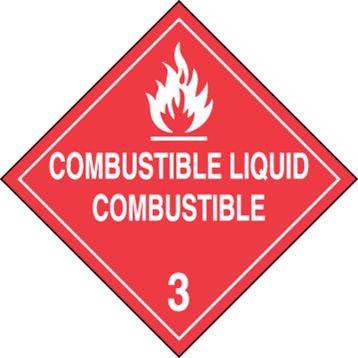 Hazard Class 3 Combustible Liquid Spanish Bilingual DOT Placard MPLSP5