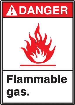 Flammable Gas ANSI Danger Safety Sign MRHL105