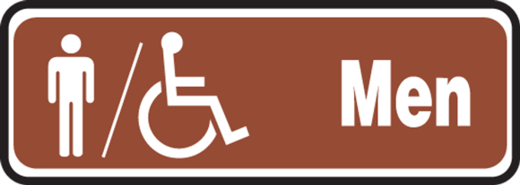 MEN ACCESSIBLE RESTROOM SIGN - BROWN ()