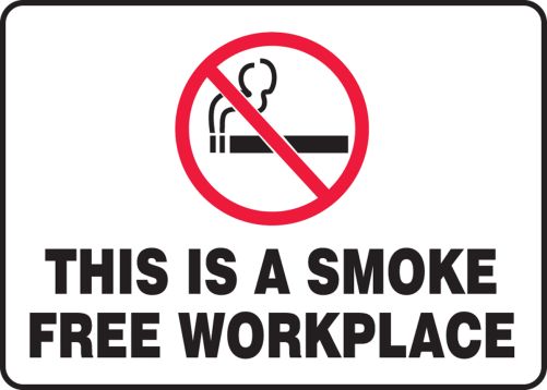 This Is A Smoke Free Workplace Safety Sign MSMK412