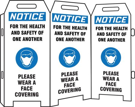 Please Wear A Face Covering OSHA Notice Triple-Sided Fold-Ups® Safety ...