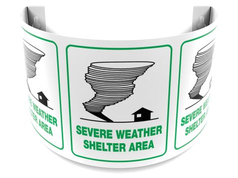 Severe Weather Shelter Area 180D Projection™ Sign PSJ133