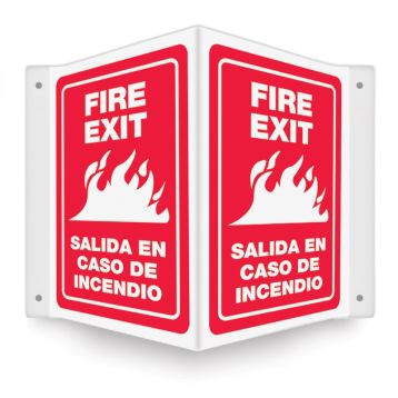 Fire Exit Bilingual Projection™ Safety Sign SBPSP385