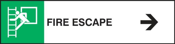 Fire Escape with Right Arrow Changeable Sign System SSL106