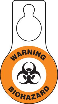 Warning Biohazard Shaped Hanger Tag TAD633