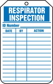 Respirator Inspection Equipment Status Safety Tag TRS311