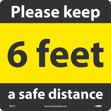 KEEP A SAFE DISTANCE WALK ON FLOOR SIGN (WFS73)