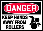 Keep Hands Away From Rollers OSHA Danger Safety Label LEQM129