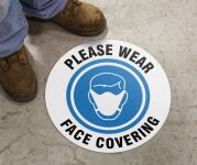 Slip-Gard™ Floor Sign: Please Wear Face Covering (MFS310)