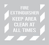 Fire Extinguisher Keep Area Clear All Times ‘Keep Area Clear’ Stencil