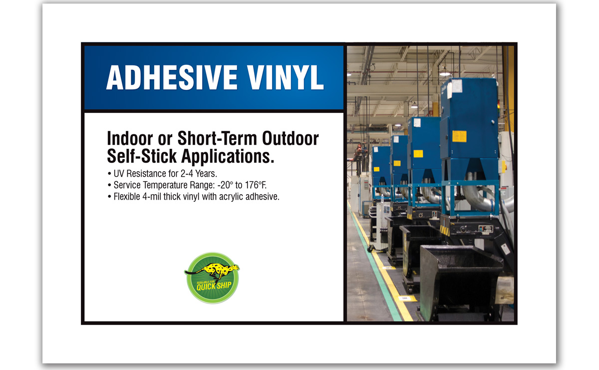 Accuform Adhesive Vinyl Custom Signs and Labels