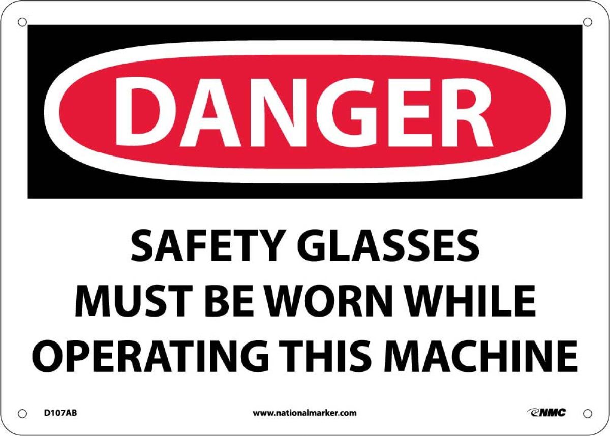 DANGER EYE PROTECTION MUST BE WORN SIGN (D107P)