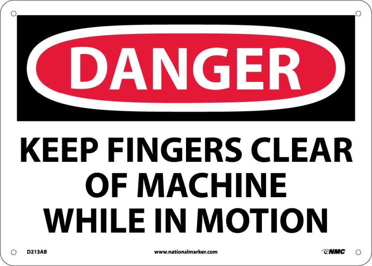DANGER KEEP FINGERS CLEAR OF MACHINE SIGN (D213P)
