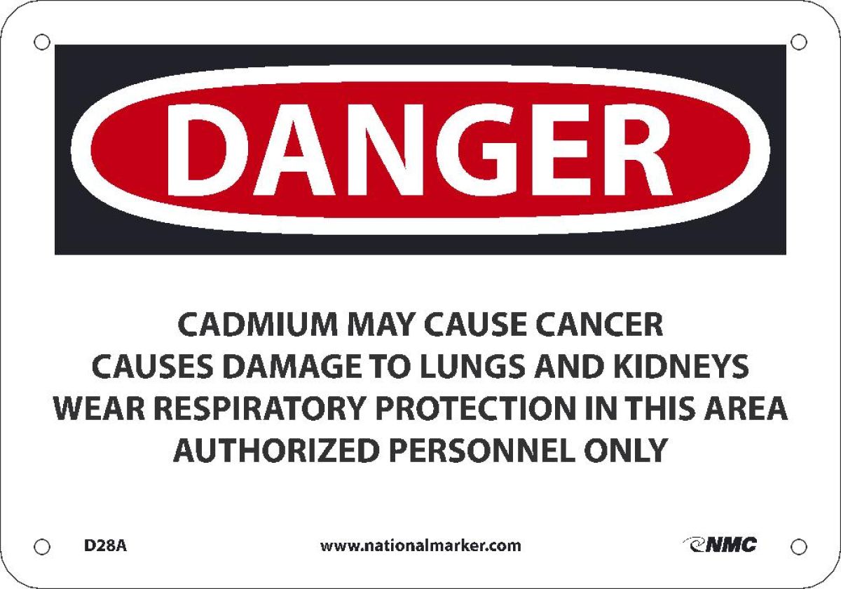 DANGER CADMIUM MAY CAUSE CANCER SIGN ()