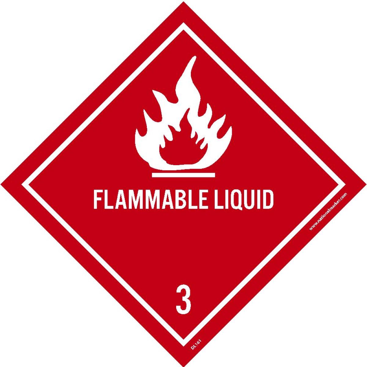 FLAMMABLE LIQUID 3 DOT LABEL (DL161AP)