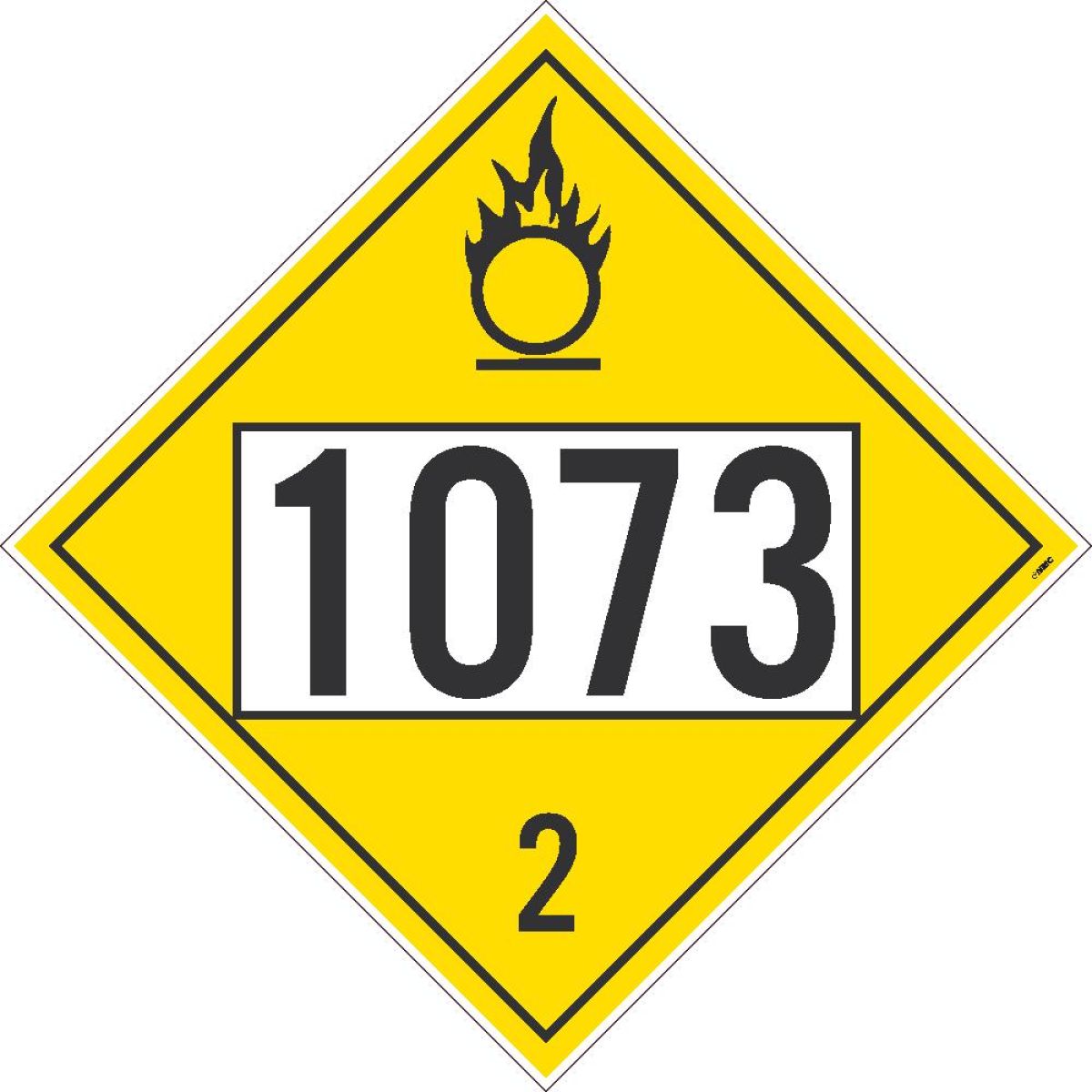 1073 3 DOT PLACARD SIGN ()