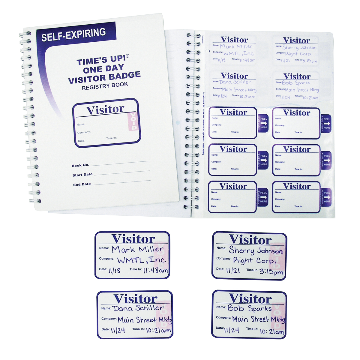 VISITOR LOG BOOK/BADGES (DNA295)