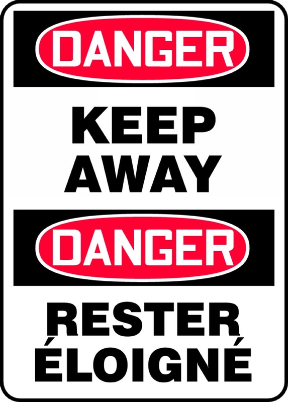 Keep Away Bilingual OSHA Danger Safety Sign FBMADM143
