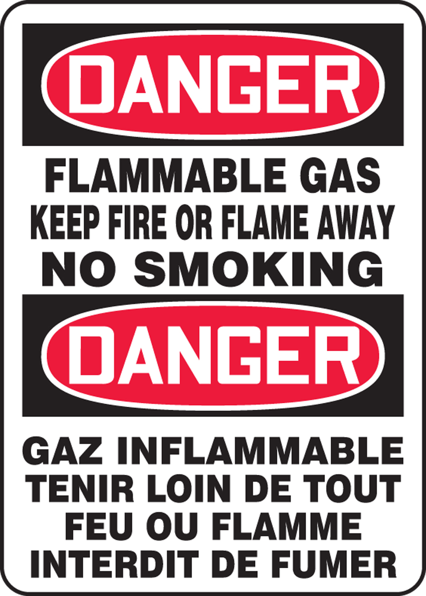 BILINGUAL FRENCH SIGN - FLAMMABLE GAS ()