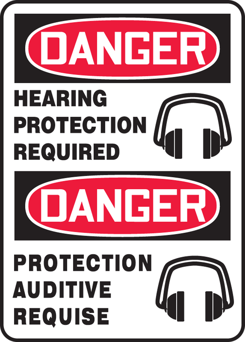 Hearing Protection Required French OSHA Danger Sign FBMPPA023