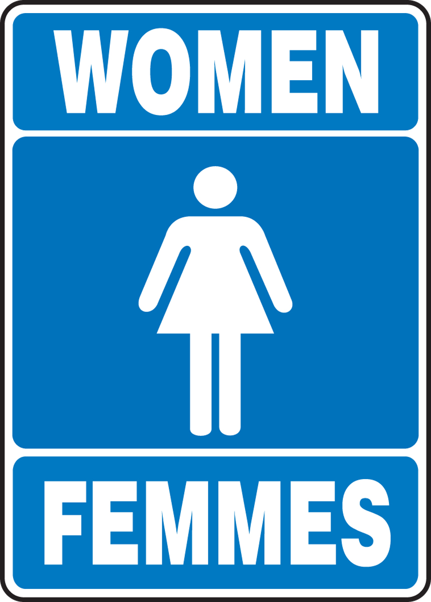 BILINGUAL FRENCH SIGN - RESTROOM ()