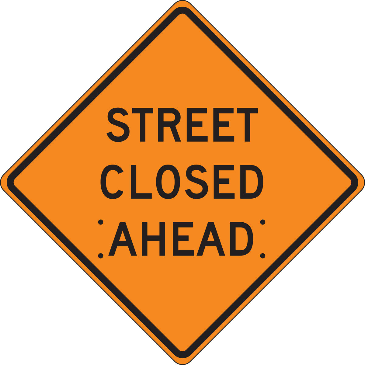Street Closed Ahead Roll-Up Construction Sign FRC330