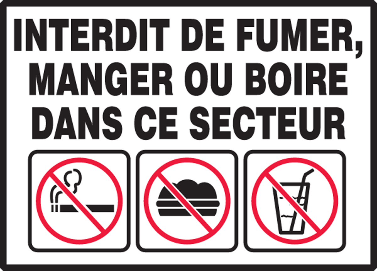 BILINGUAL FRENCH LABEL - SMOKING CONTROL (FRLSMK511XVE)