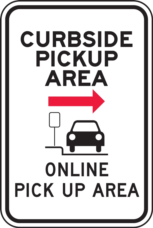 Curbside Pickup Area Parking Sign FRP684