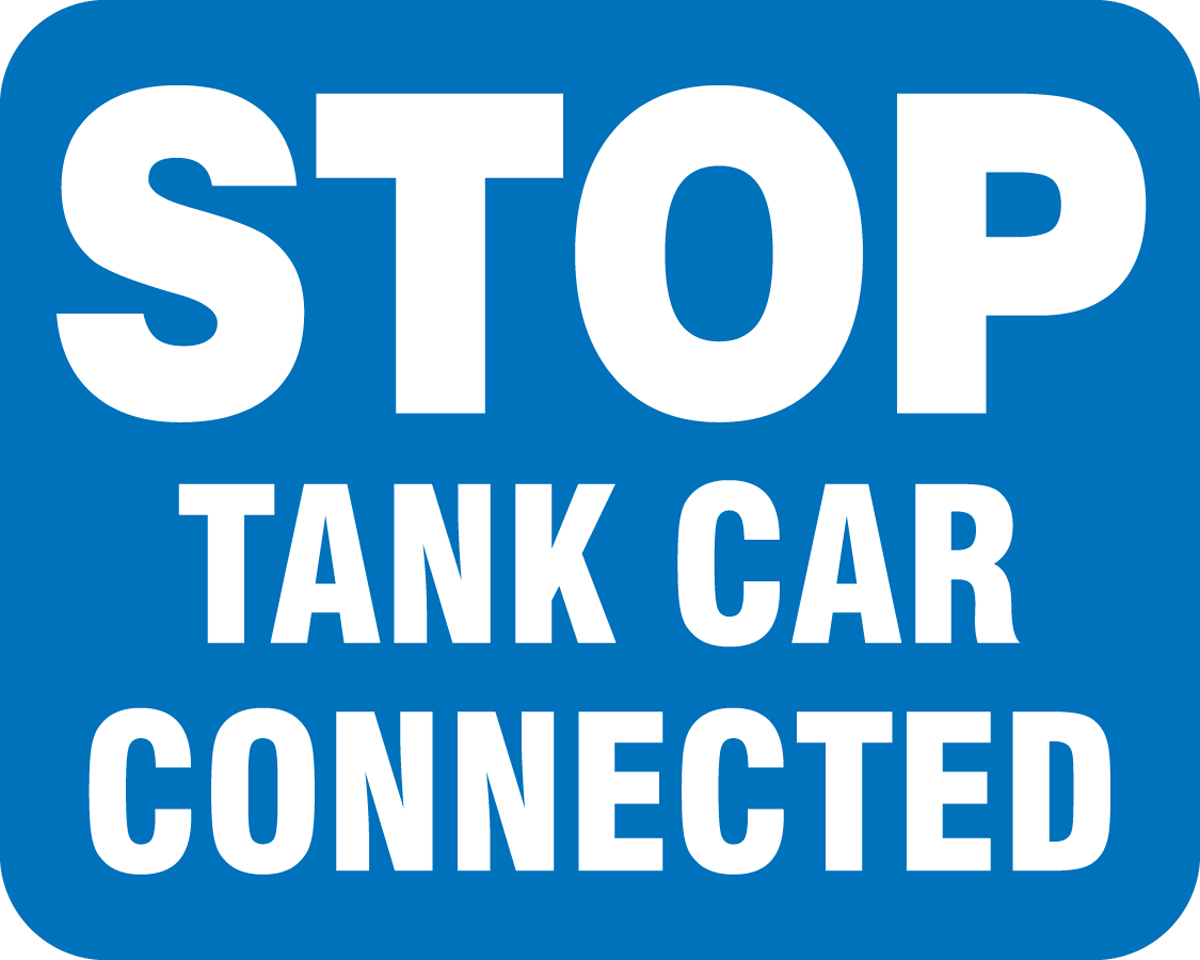 Stop Tank Car Connected Railroad Clamp Sign FRR364
